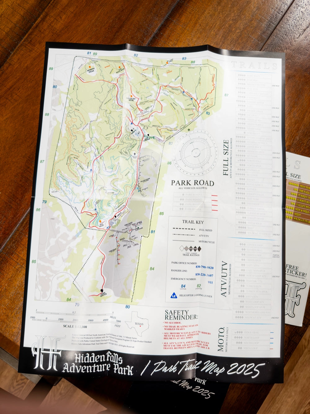 Hidden Falls Park Large Map & Sticker Pack – Hidden Falls Adventure Park